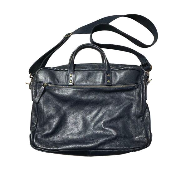 Fossil | Bags | Fossil Genuine Leather Laptop Messenger Bag Navy Blue ...
